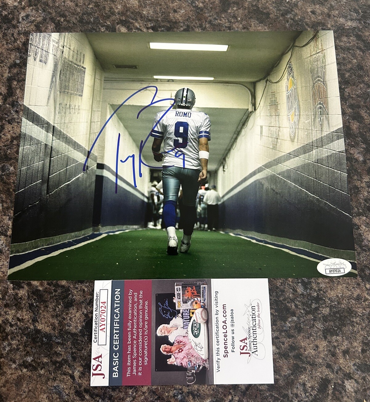 Tony Romo Signed Autographed 8x10 Photo Dallas Cowboys Football JSA COA ...