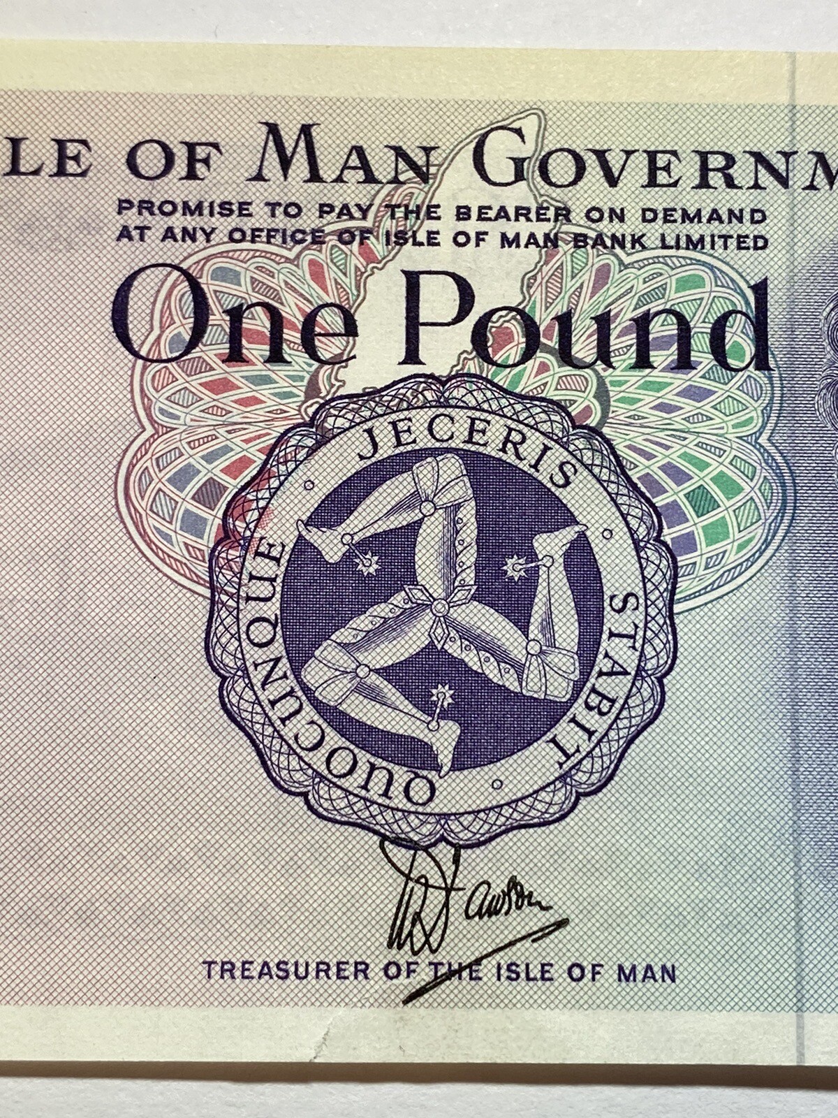 Isle of Man One pound sequential Banknotes £1 note Signed Dawson AUNC ...