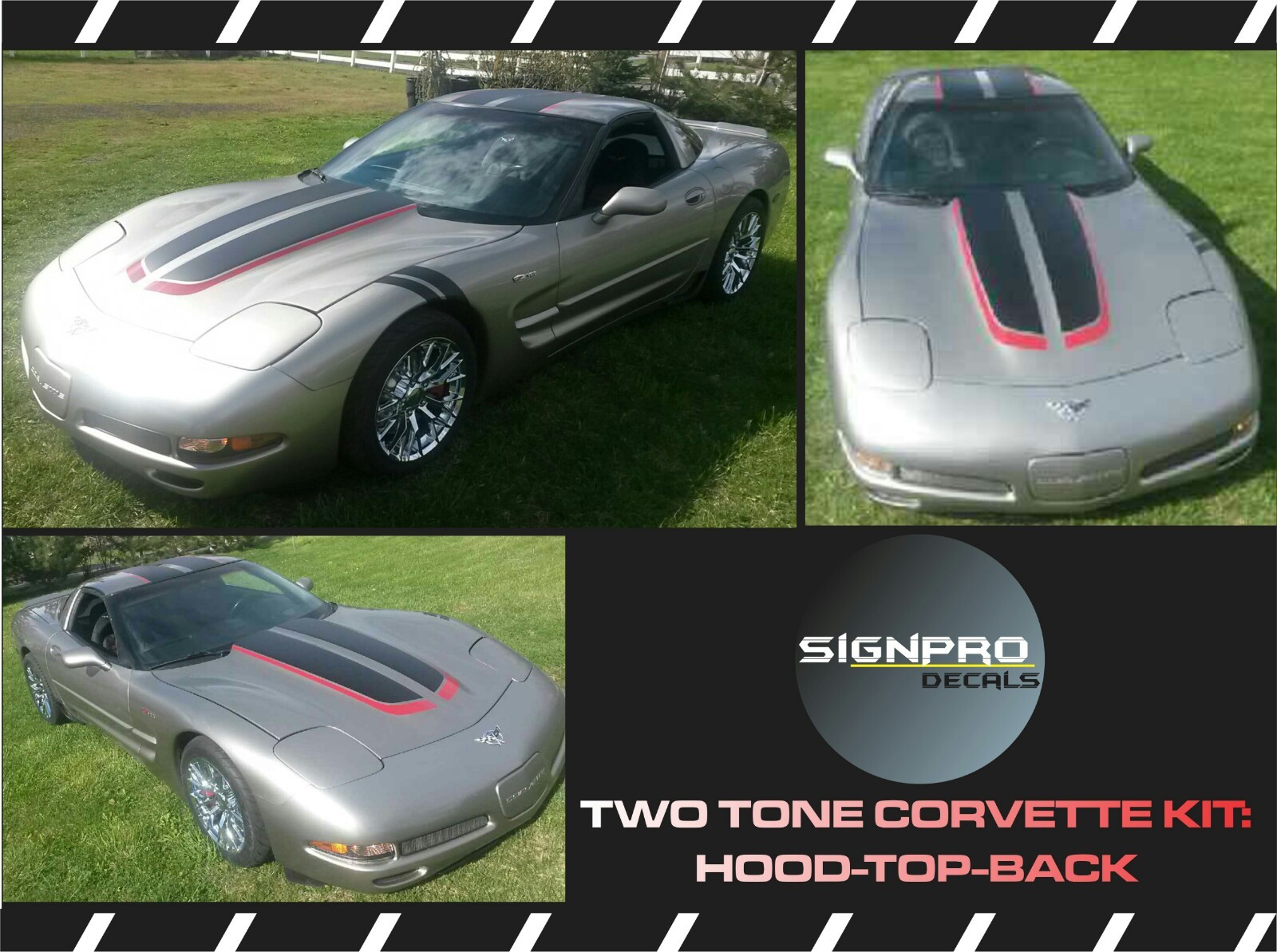 Corvette Chevrolet C5 Racing Stripes Rally Stripes Decal Kit 1997-04 2 ...