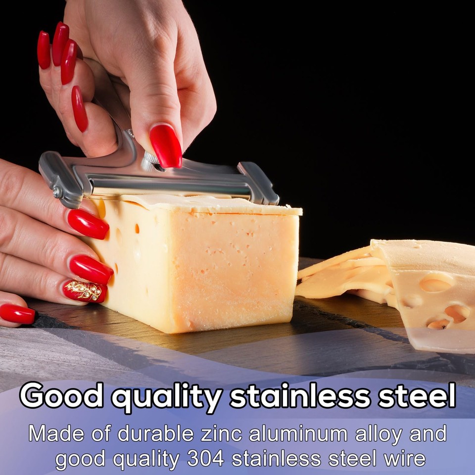 Stainless Steel Wire Cheese Slicer, Handheld Cheese Cutter with 8 ...
