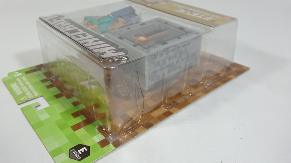 Minecraft Series 3 Overworld Steve With Minecart Action Figure - Open ...