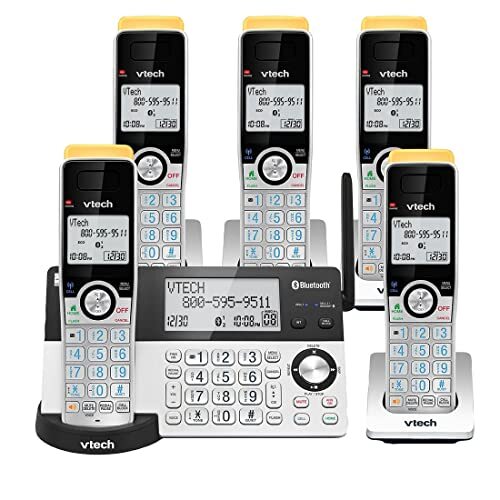 VTech Long Range DECT 6.0 Cordless Phone 5 Handset w/ Answering Machine ...