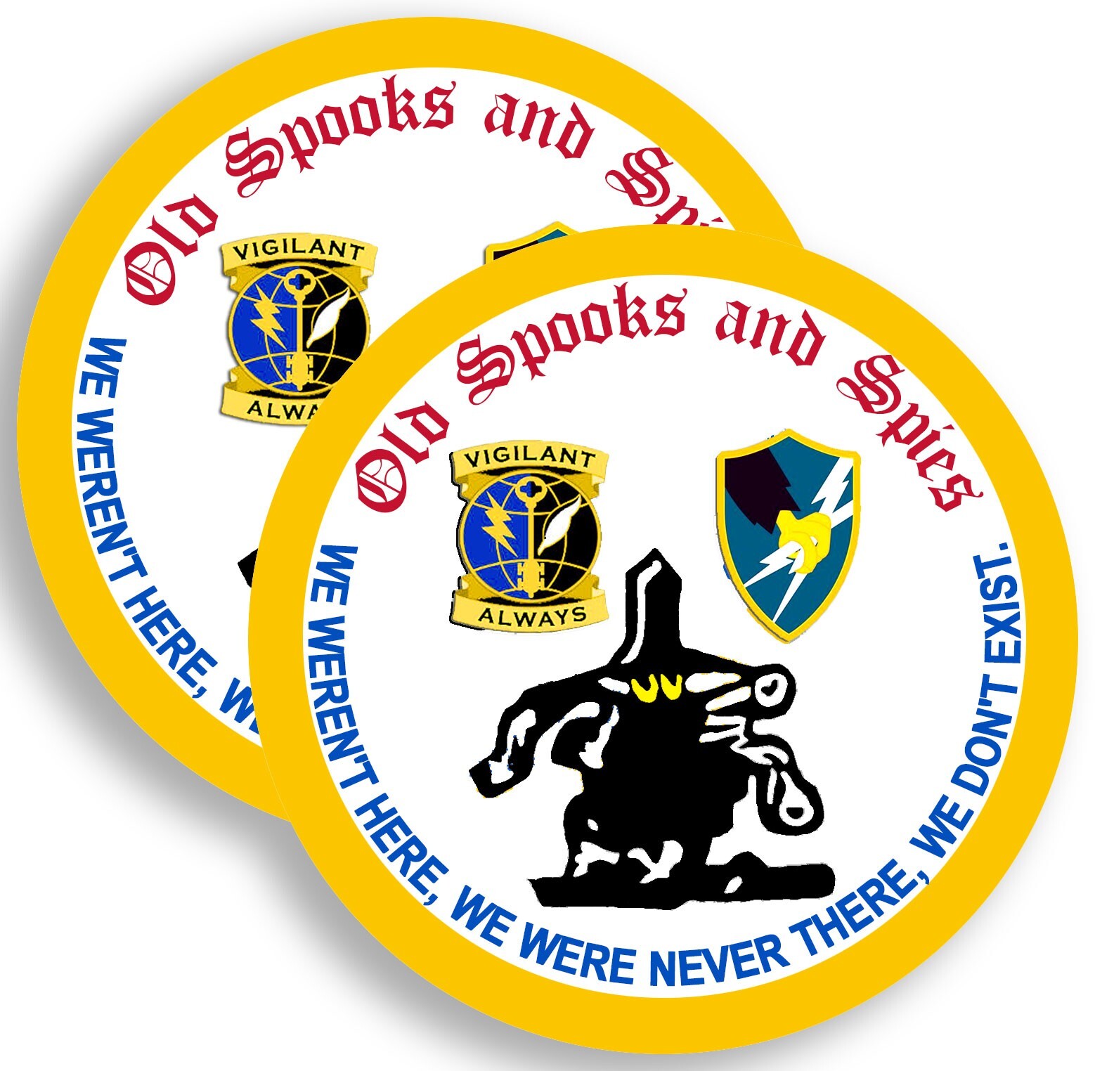 2-Pack: 2.5 inch Round Old Spooks and Spies Stickers (ASA Vet Veteran ...