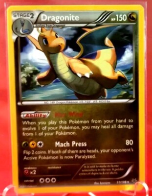Dragonite HP150 2015 Collectible Pokemon Trading Card No. 51/108 | eBay