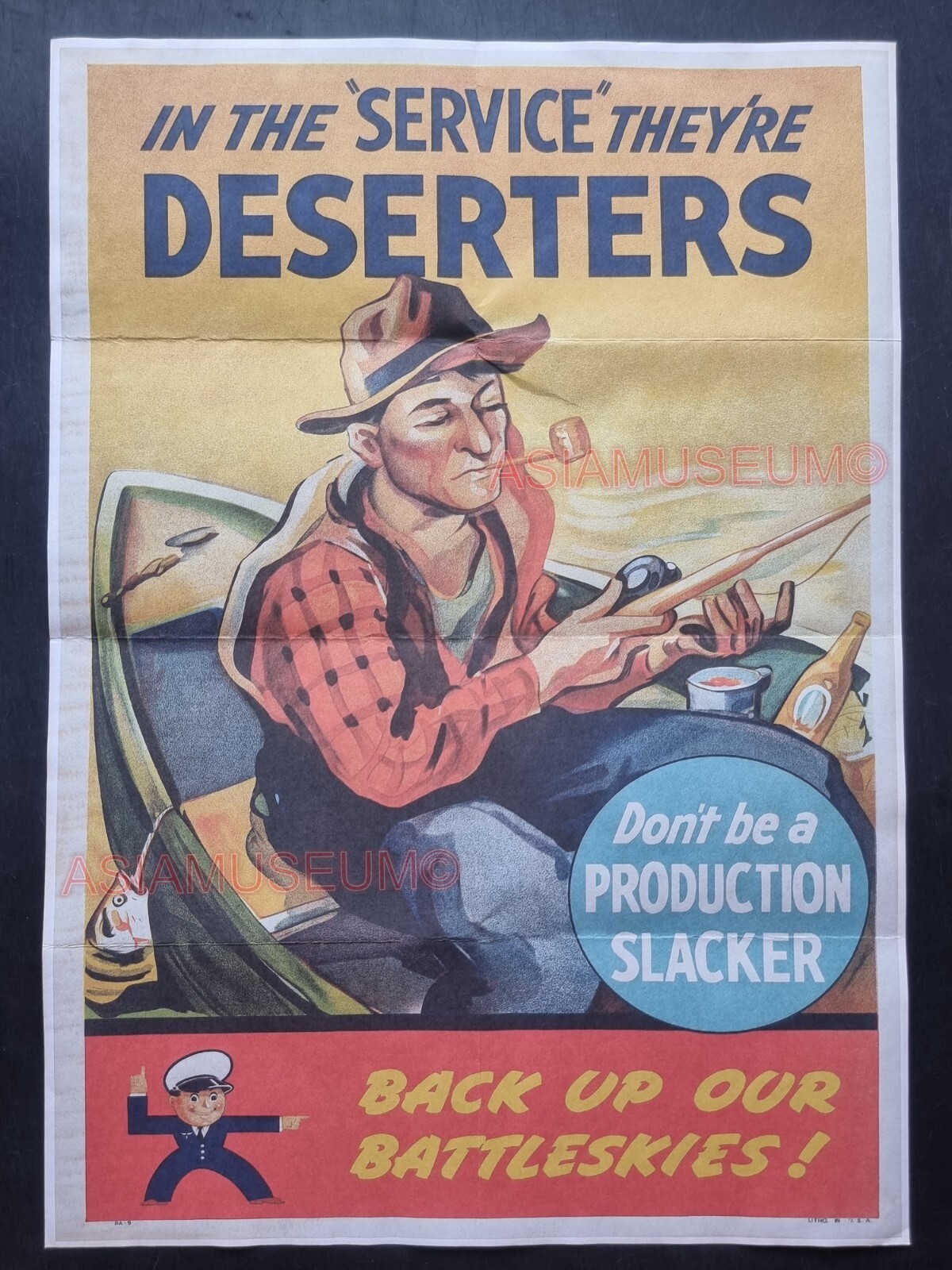 1944 WW2 USA AMERICA PRODUCTION SLACKER BACK UP BATTLESKIES PROPAGANDA ...