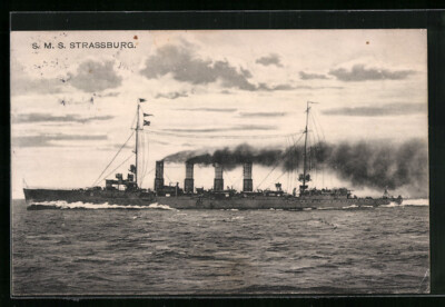 AK Kriegsschiff SMS Strassburg auf See 1913 | eBay.de