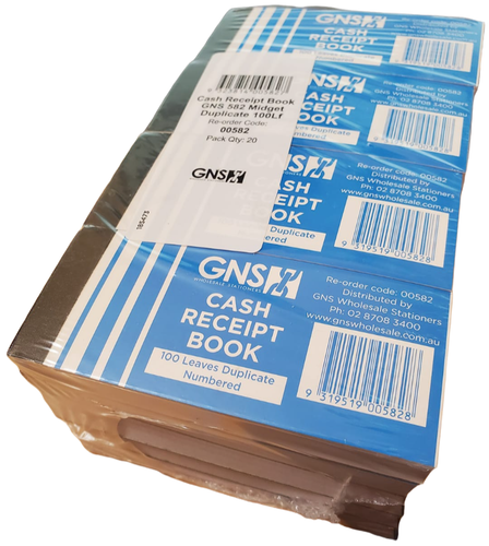 2 X GNS Mini Cash Receipt Book 50x125mm Carbon Duplicate 100 Leaf 00582 ...