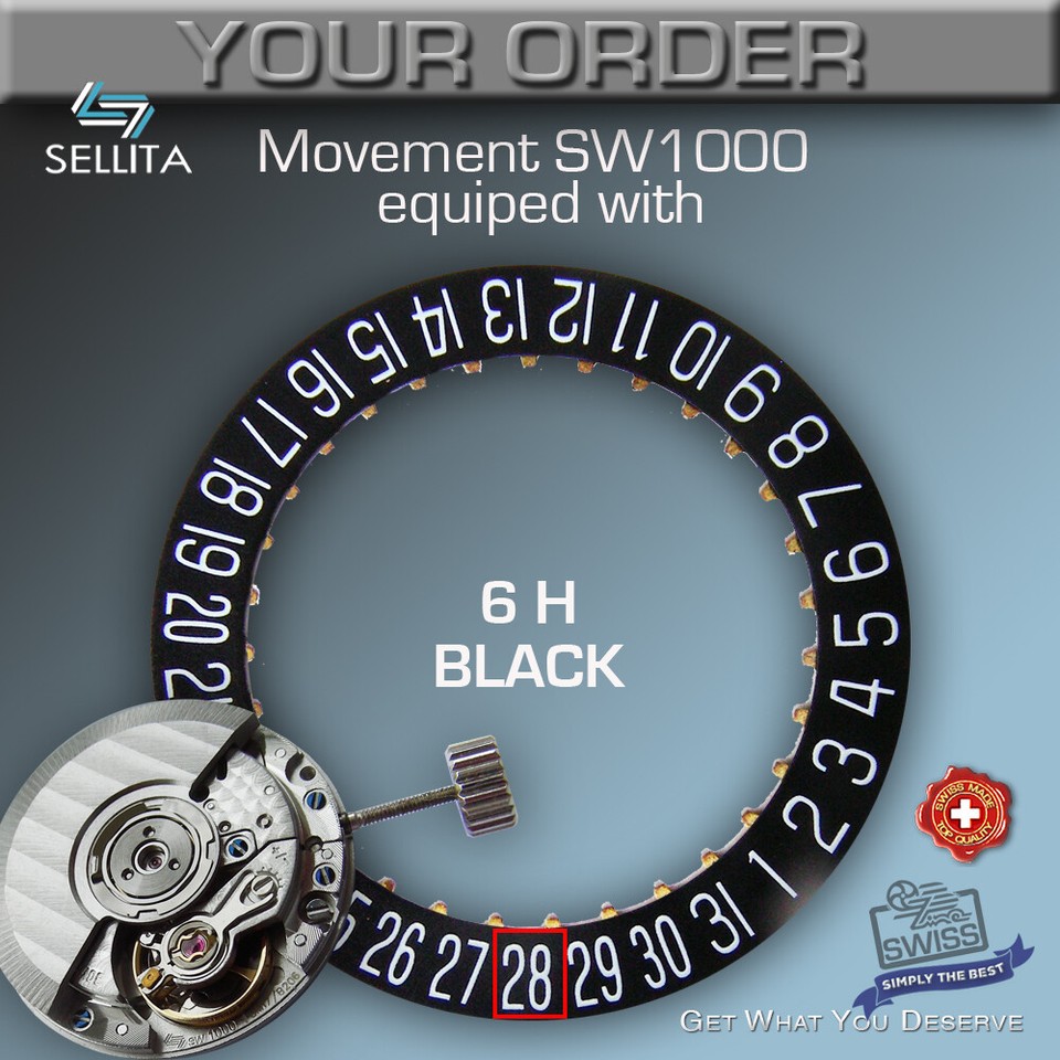 MOVEMENT AUTOMATIC SELLITA SW1000-1, TOP GRADE, COSC qualified Ø 20 mm ...