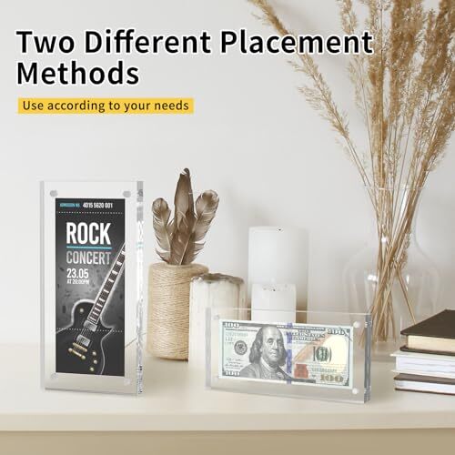 Acrylic Currency Holder Self Standing Dollar Bill Frame for Collectors ...
