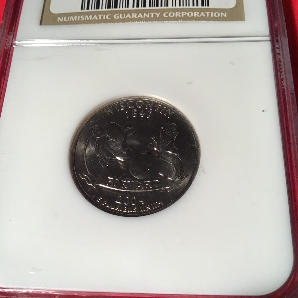 Wisconsin Extra Low Leaf Error Quarter NGC MS 65. Nice, Bright ...