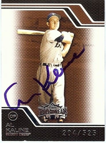 Al Kaline Signed Autographed Baseball Card 2008 Triple Threads 204/525 ...