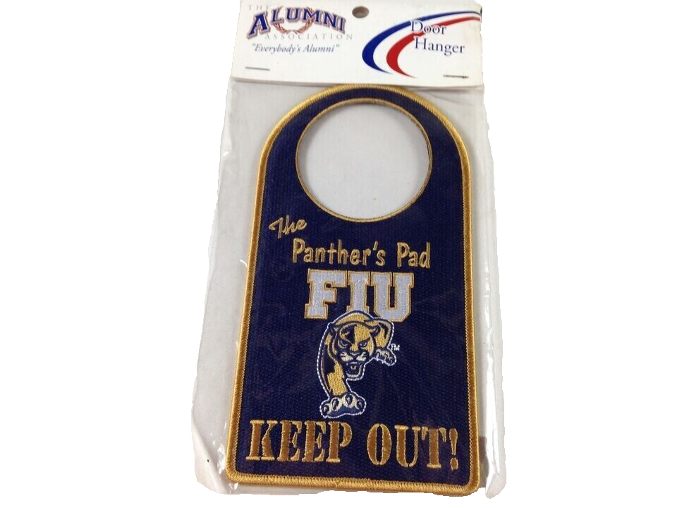 NCAA Florida FIU Panthers Pad KEEP OUT Door Sign Hanger Dorm Hotel Bed ...