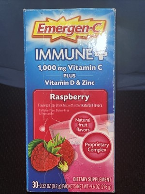 Emergen-C Immune System with Vitamin D Fizzy Raspberry Flavor Drink Mix ...