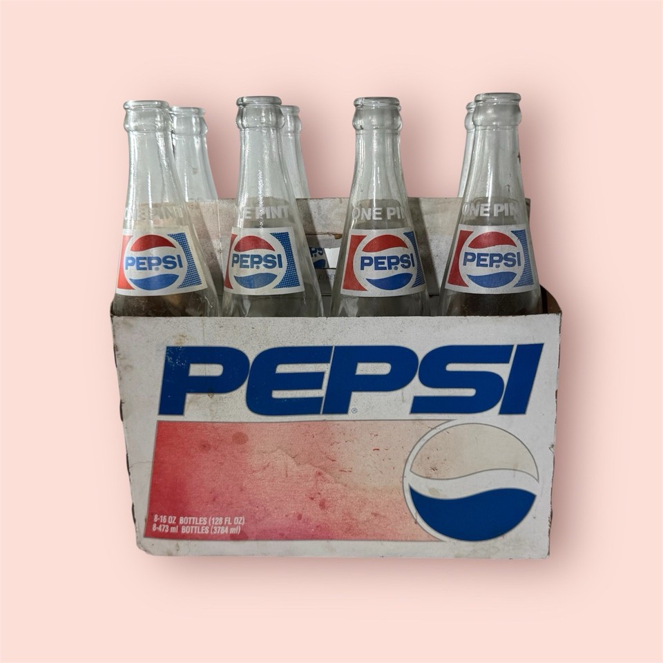 Vintage 1 Pint/16 Fl Oz Pepsi Glass Bottle - 8 Pack | eBay