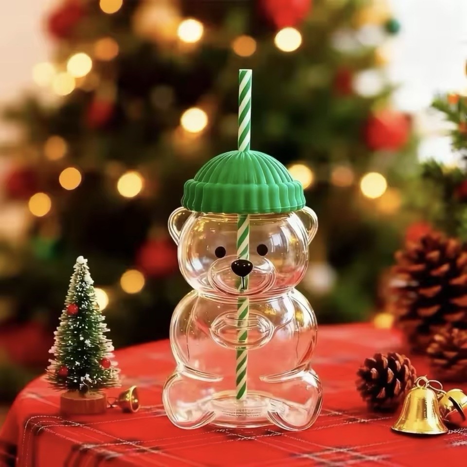Starbucks Bearista BOOTLEG Glass Cup With Straw 2026 Holiday Gifts ...
