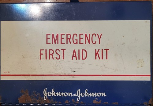 Vintage Johnson and Johnson First Aid Kit Metal Box with Contents | eBay