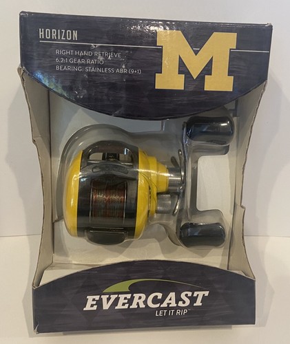 Evercast Horizon Let It Rip Michigan Wolverine Baitcasting Reel 6.2:1 ...