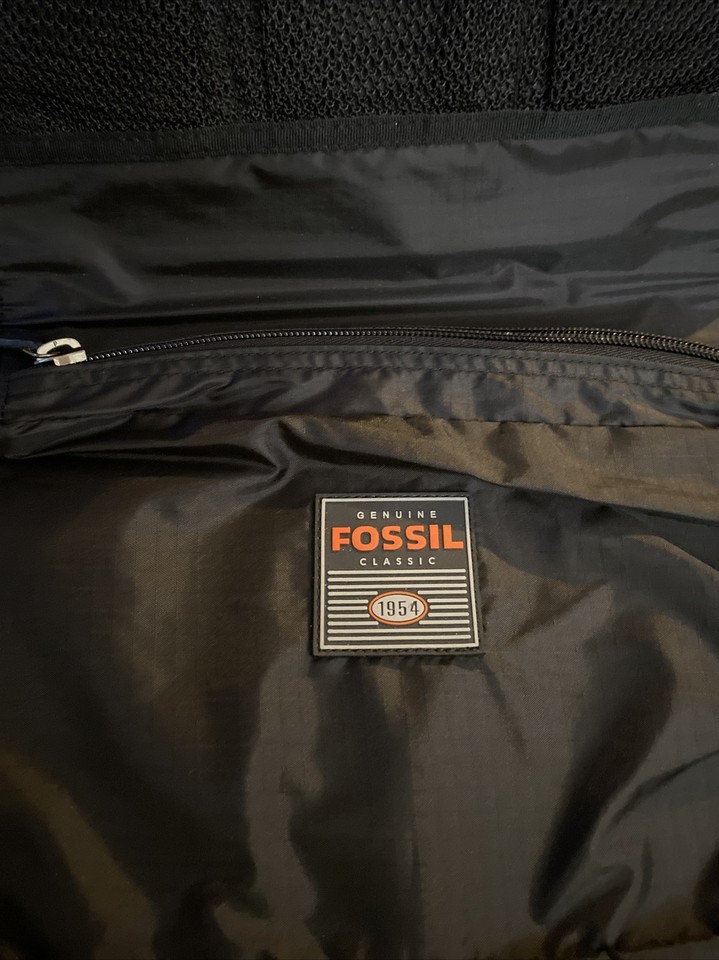 Fossil Black Genuine Two Compartments Case Toiletry Shaving Kit Men ...