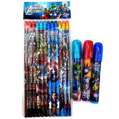 Marvel Avengers Assemble Iron Man Thor Captain America Hulk Pencil ...