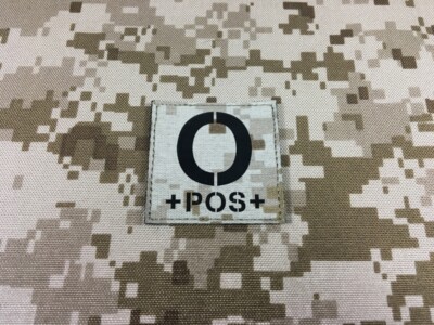 Warrior Dummy O POS Blood Type Patch IR Reflective (AOR1) WR-OPOS-IR-R1 ...