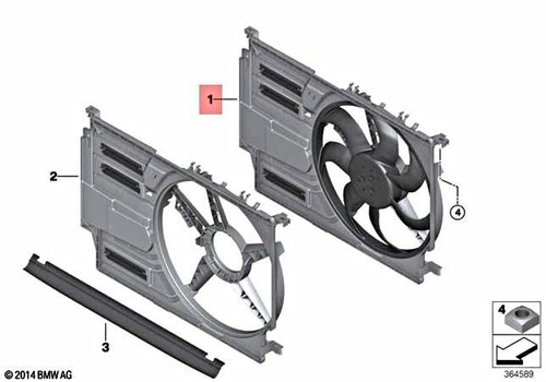 Genuine BMW MINI X1 Cooper F39 F45 F46 F48 F55 Fan Housing With Fan ...