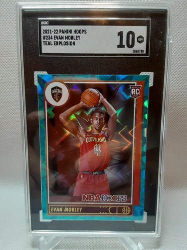 🏀2021-22 Panini NBA Hoops Teal Explosion Evan Mobley RC #234 (SGC 10 GM ...