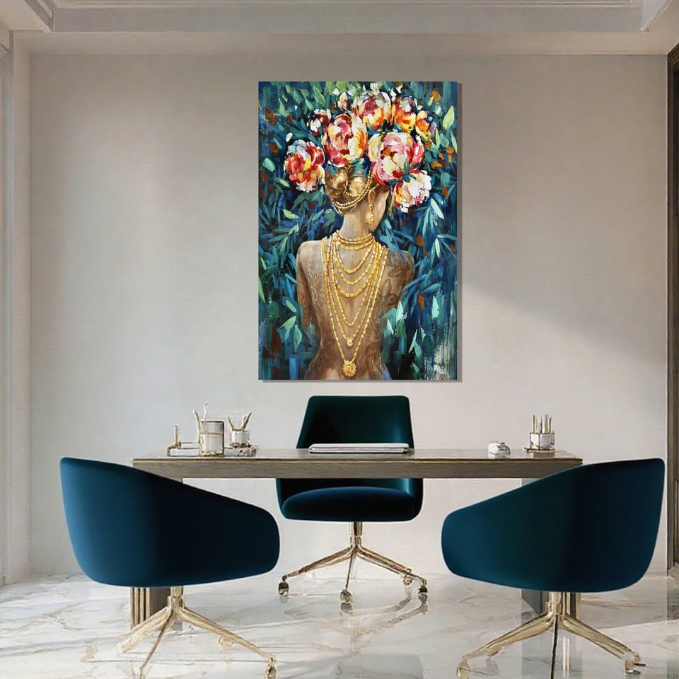 Blue Modern Wall Art, Colorful Flower Wall Decor, Posters for Room ...