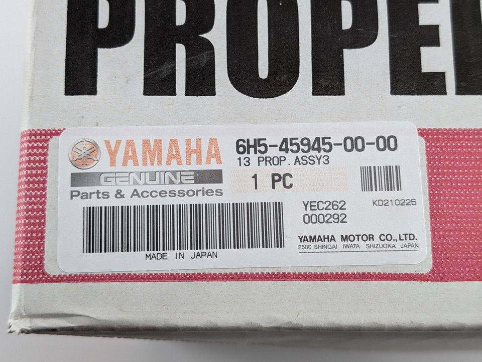 Yamaha New OEM F30,F40,F50,F60 Propeller 10 3/8 (.375) x13 Prop 6H5 ...