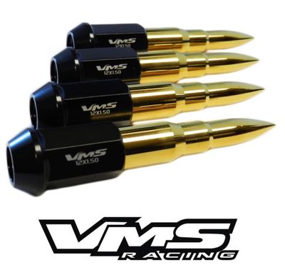 20 TRUE SPIKE 112MM 1/2" STEEL BULLET LUG NUTS 24K GOLD FOR DODGE JEEP ...