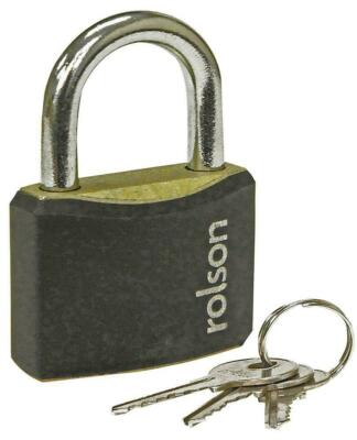 ROLSON 30 40 50 60mm HEAVY DUTY STEEL BODY AND SHACKLE PADLOCK KEY SHED ...