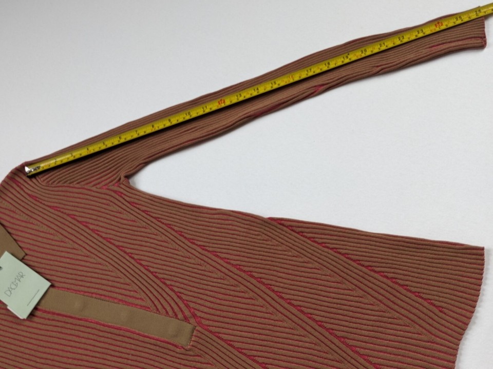 Vintage Retro 80s DAGMAR Size M Pink Tan POLO Henley Stripe Rib Sweater ...