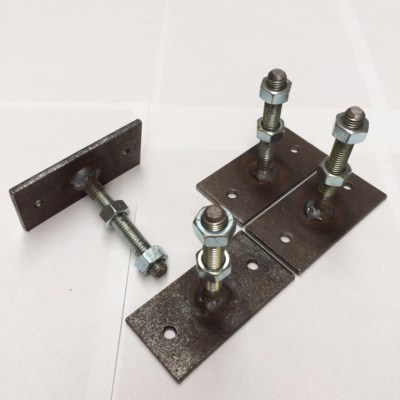 4 WALL BRICK RAILING FIXING BRACKETS SIDE FEET HINGES BOLTS WROUGHT ...