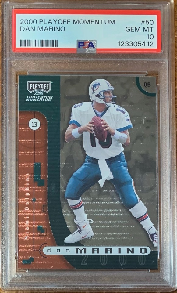 2000 Playoff Momentum Football #50 Dan Marino Miami Dolphins PSA 10 ...