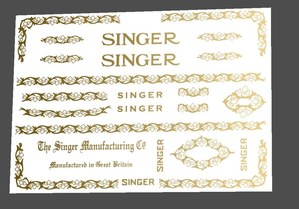 Restoration decals for Singer 15-90 sewing machine - machine a coudre ...