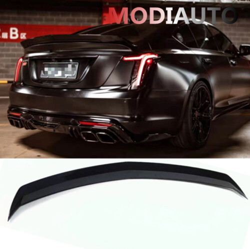 V style Glossy Black ABS Rear Trunk Spoiler Wing Lip For Cadillac CT5 ...