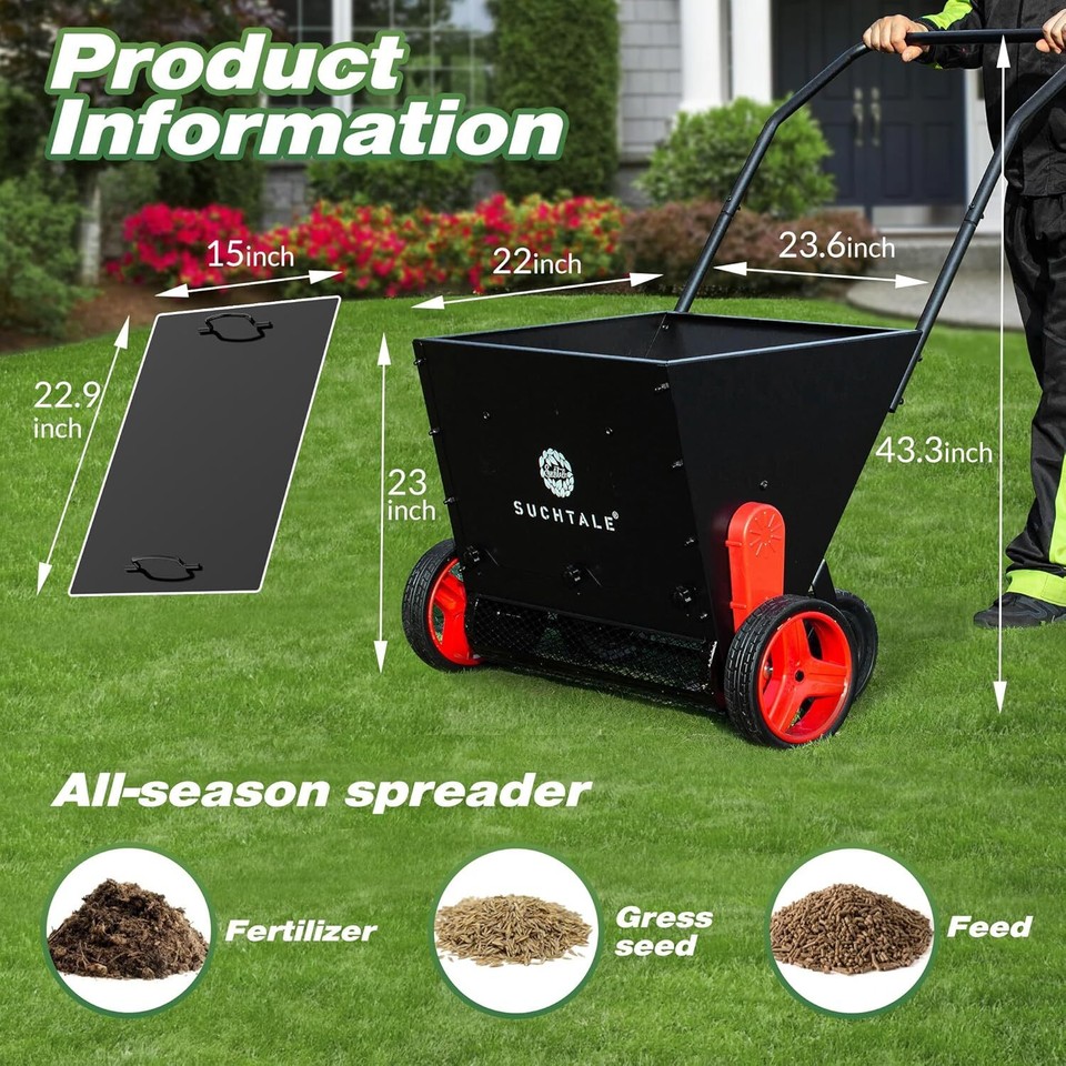 Suchtale Upgrade Lawn Drop Spreader, Topdresser, Compost Spreader, Mini ...