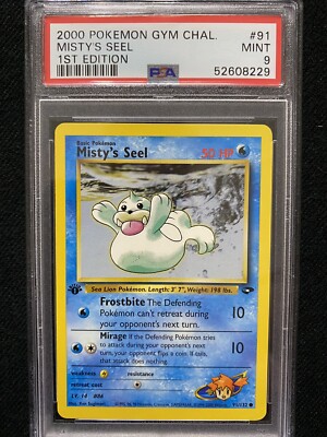 2000 Pokemon Gym Challenge 1st Edition Misty's Seel 91/132 PSA 9 Mint ...