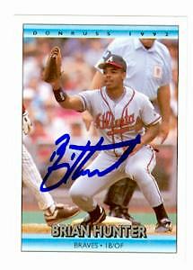 Brian Hunter autographed baseball card (Atlanta Braves) 1992 Donruss ...