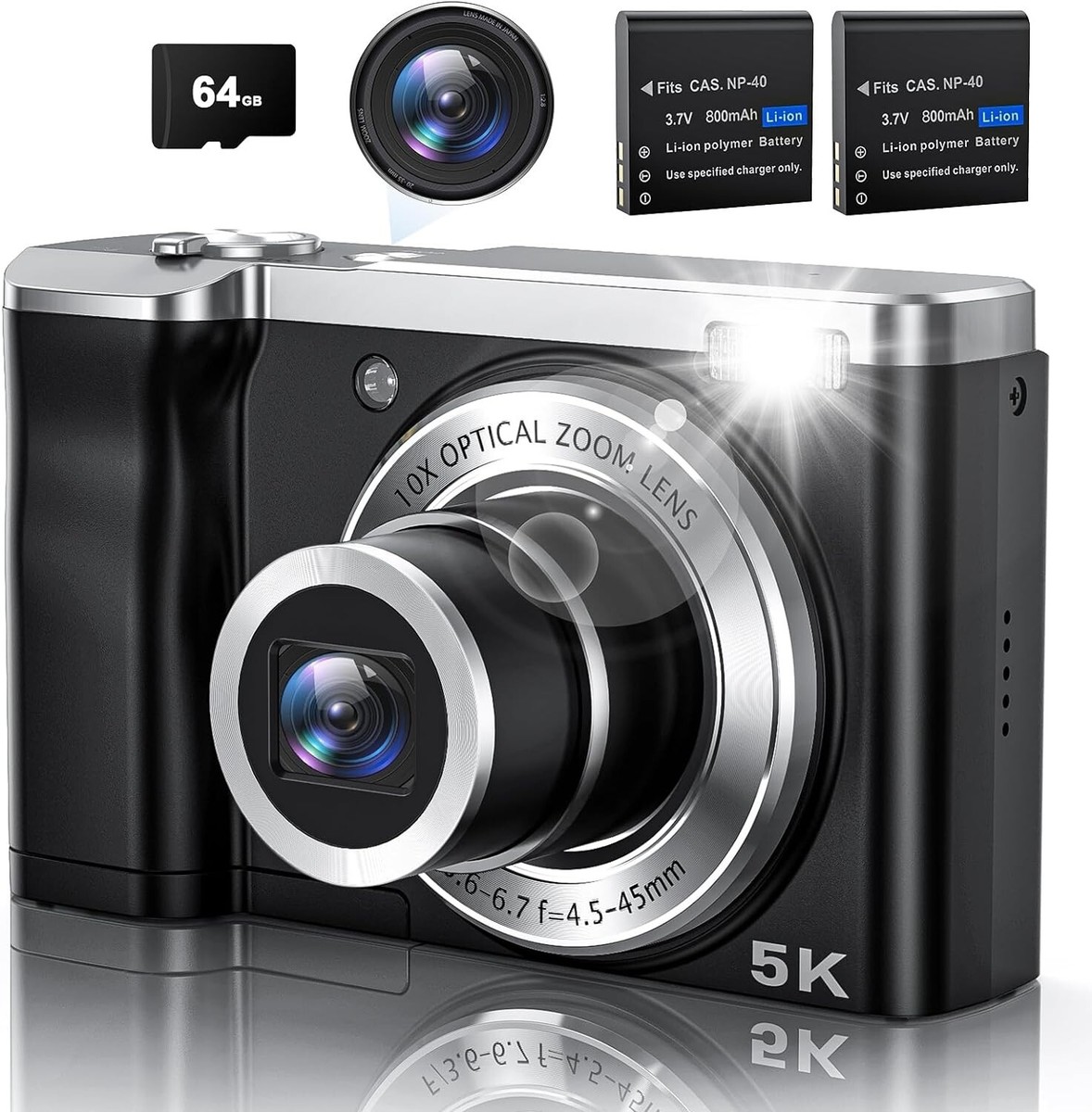 Digital Camera 5K 72MP Point And Shoot - Compact Autofocus Camera For ...