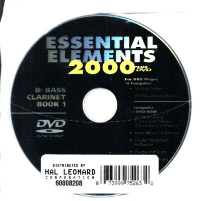 ESSENTIAL ELEMENTS 2000 PLUS DVD & CD BASS CLARINET BOOK 1 DISCS ONLY BRAND NEW | eBay