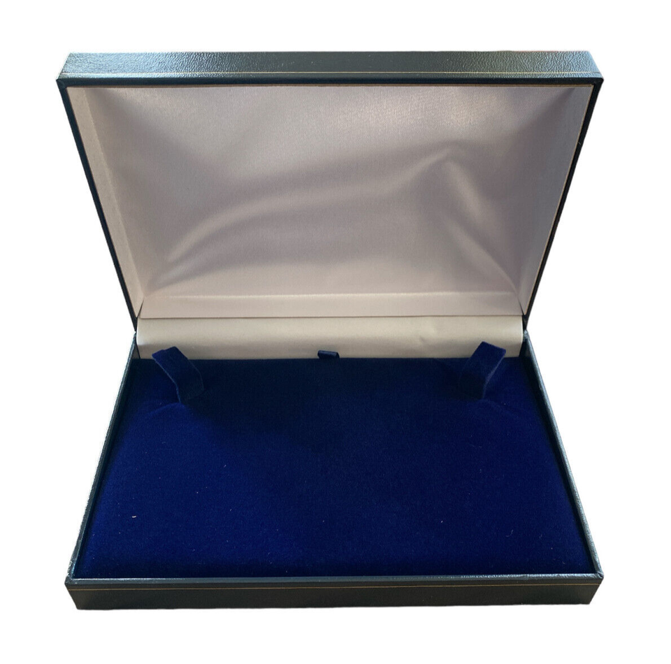 Luxury Blue Leatherette Necklace Box, Collarette Gift Box Jewellery ...