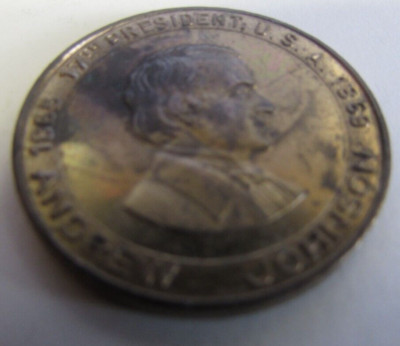 VINTAGE - 17TH PRESIDENT - ANDREW JOHNSON (1865 - 1869- TOKEN - VERY ...