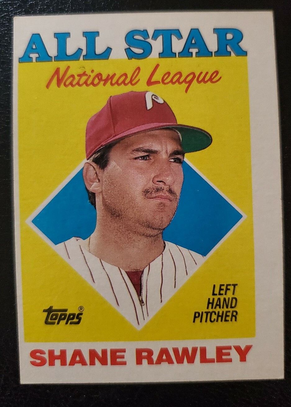 Shane Rawley 1988 Topps All Star Philadelphia Phillies Error! Miscut ...