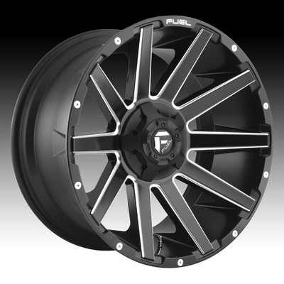 Fuel D616 Contra Matte Black Milled 22x12 5x4.5 / 5x5 -44mm ...