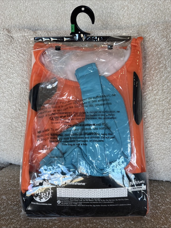 Flintstones Fred Flintstone Costume + Tie LARGE / XL LG Spirit ...