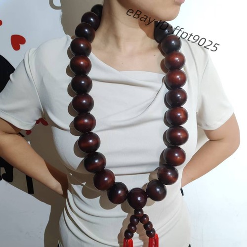 40mm*27 Big Prayer Beads Natural Wood Buddhist Shaolin Temple Monk Red ...