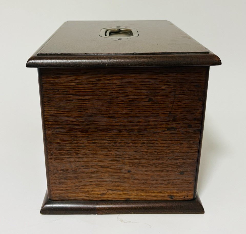 Antique Oak Stationery Cabinet Writing Box Letter Racks with Inkwells ...