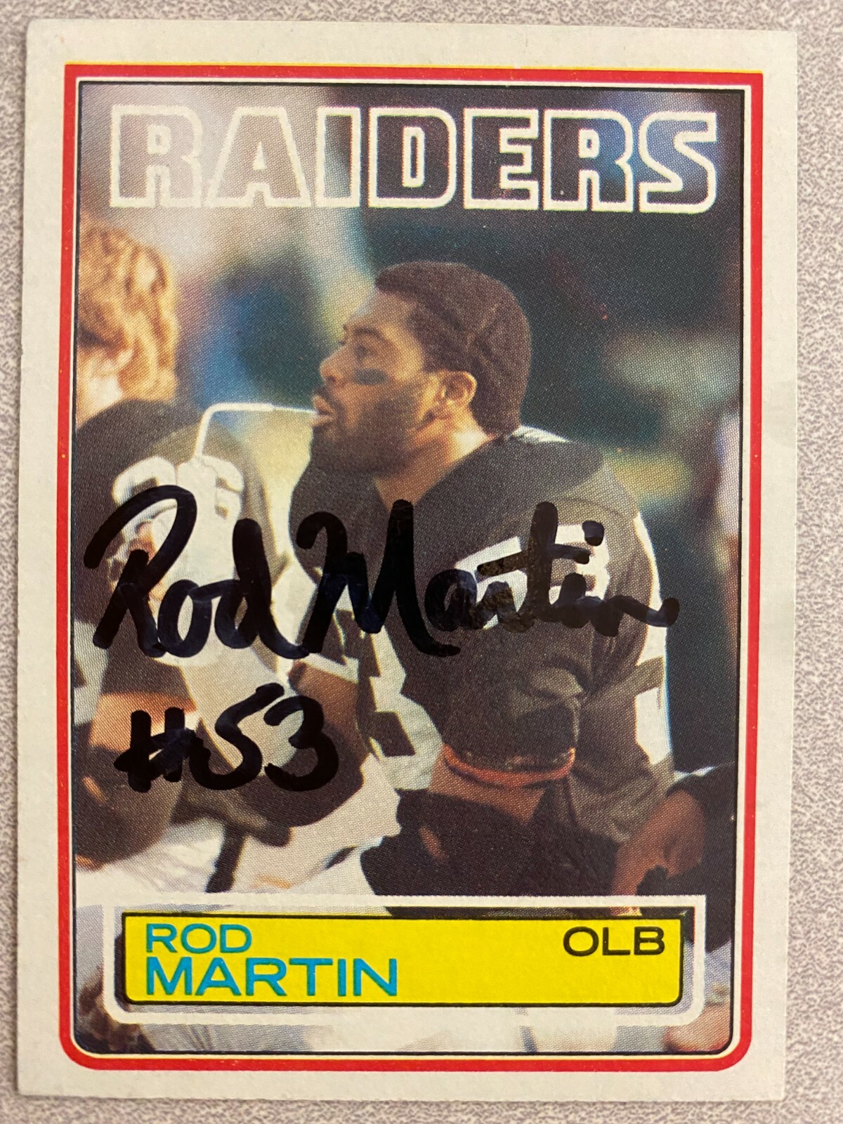 Rod Martin signed LOS ANGELES RAIDERS card 1983 Topps | eBay