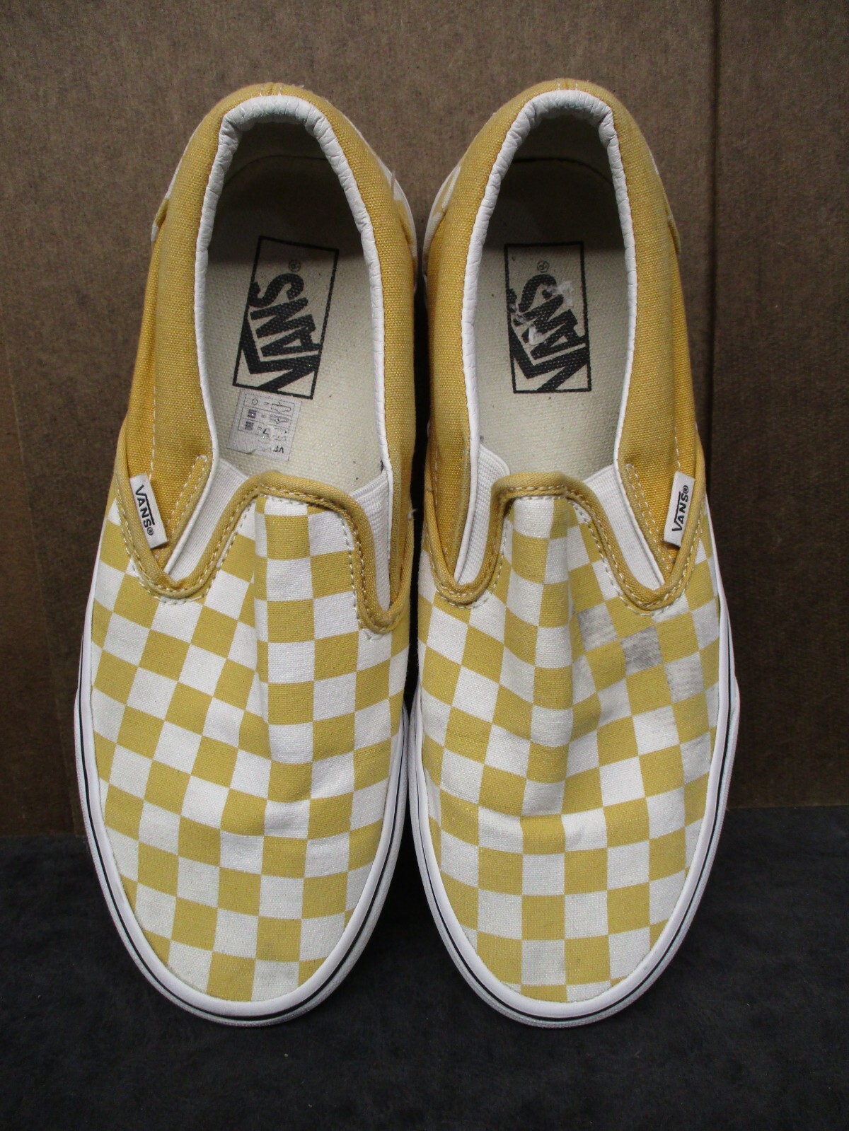 Vans Mustard Yellow Checkered Checker Board Slip On S… - Gem