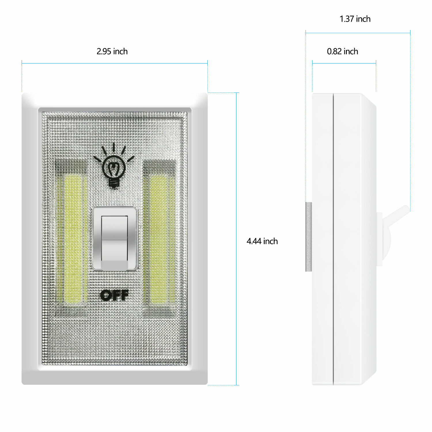 Night Light Switch Portable Easy Mount No Wire 2W 240 Lumen 4 AAA ...